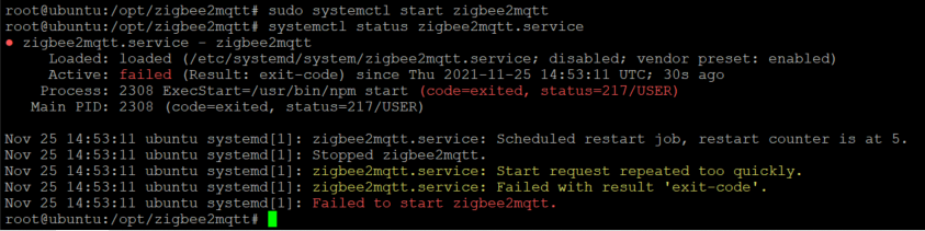 Starting Zigbee2MQTT stops at "Using experimental new availability ...
