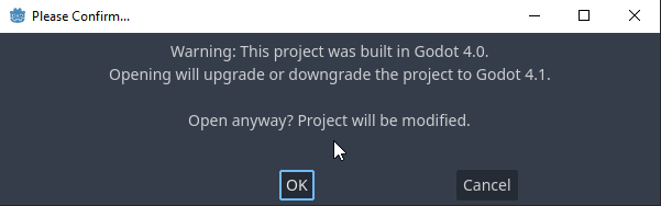 "Smart" project version warnings · Issue #7254 · godotengine/godot-proposals · GitHub
