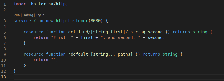 Syntax Highlighter Not Working for Path Parameters in Resource Functions · Issue #141 · wso2 ...