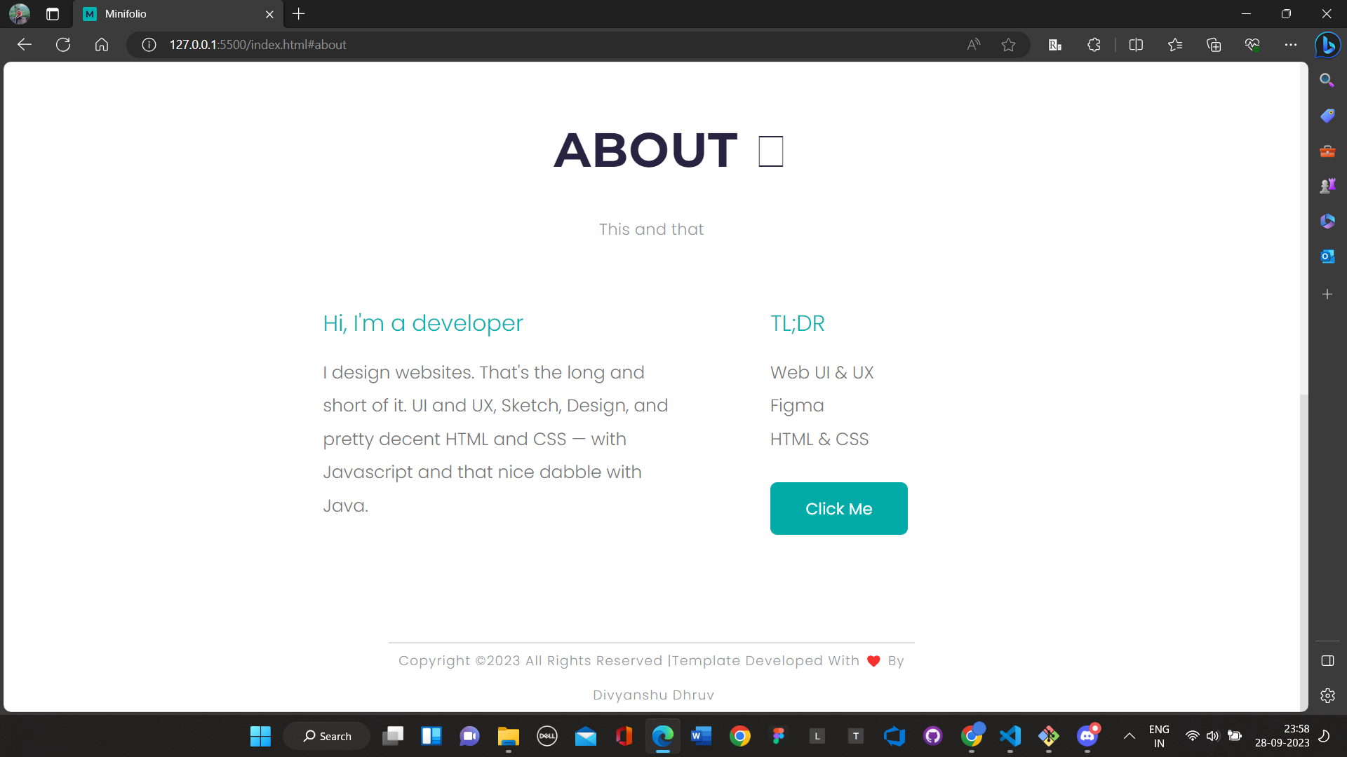 🔥 Improved footer · Issue #25 · divyanshudhruv/Minifolio · GitHub