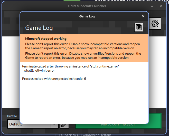 Minecraft crashes when starting with Wayland · Issue #835 · minecraft-linux/mcpelauncher ...