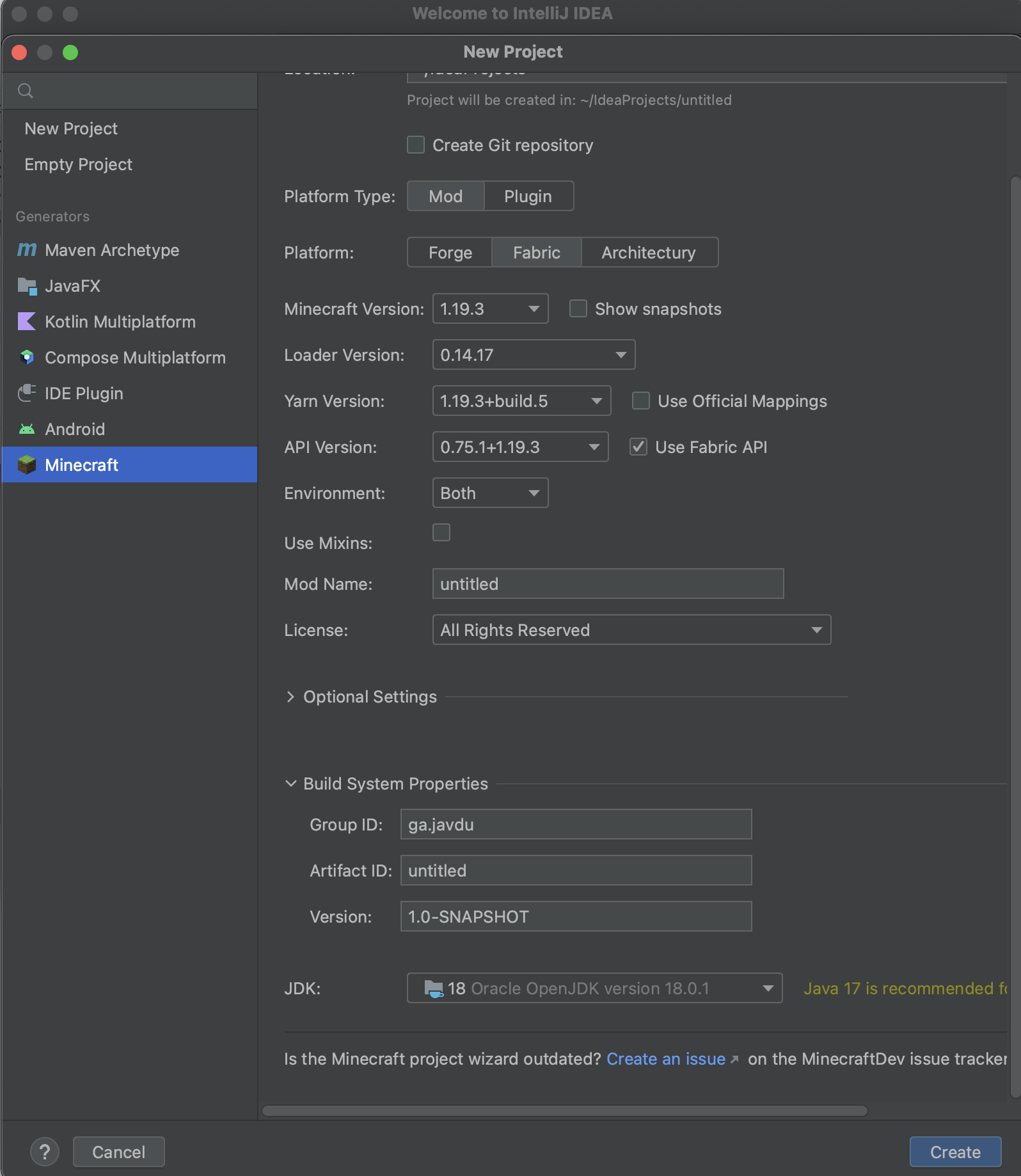 Old project wizard · Issue #1971 · minecraft-dev/MinecraftDev · GitHub