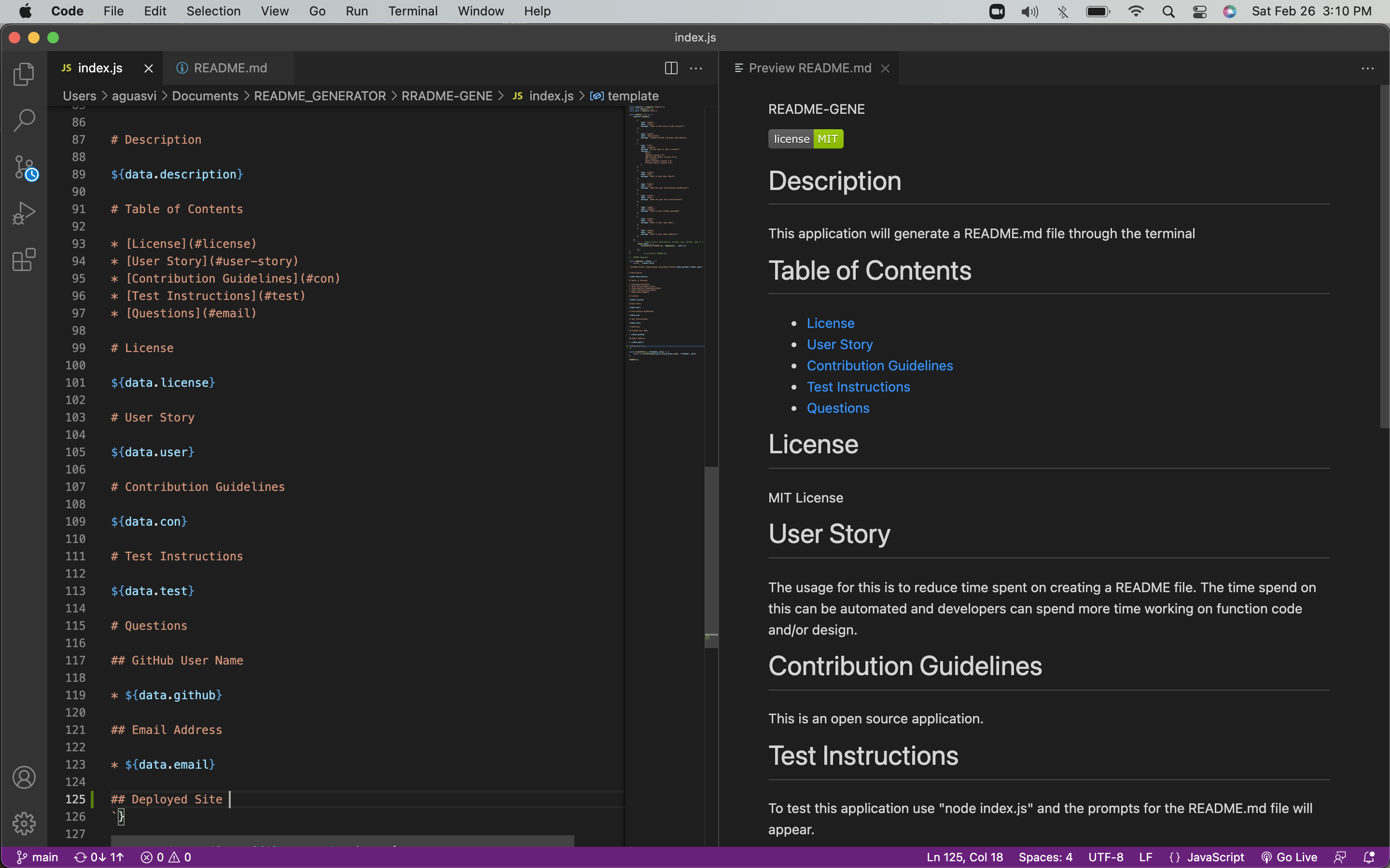 GitHub - aguasvivasjc/README-GENE: Markdown readme generator