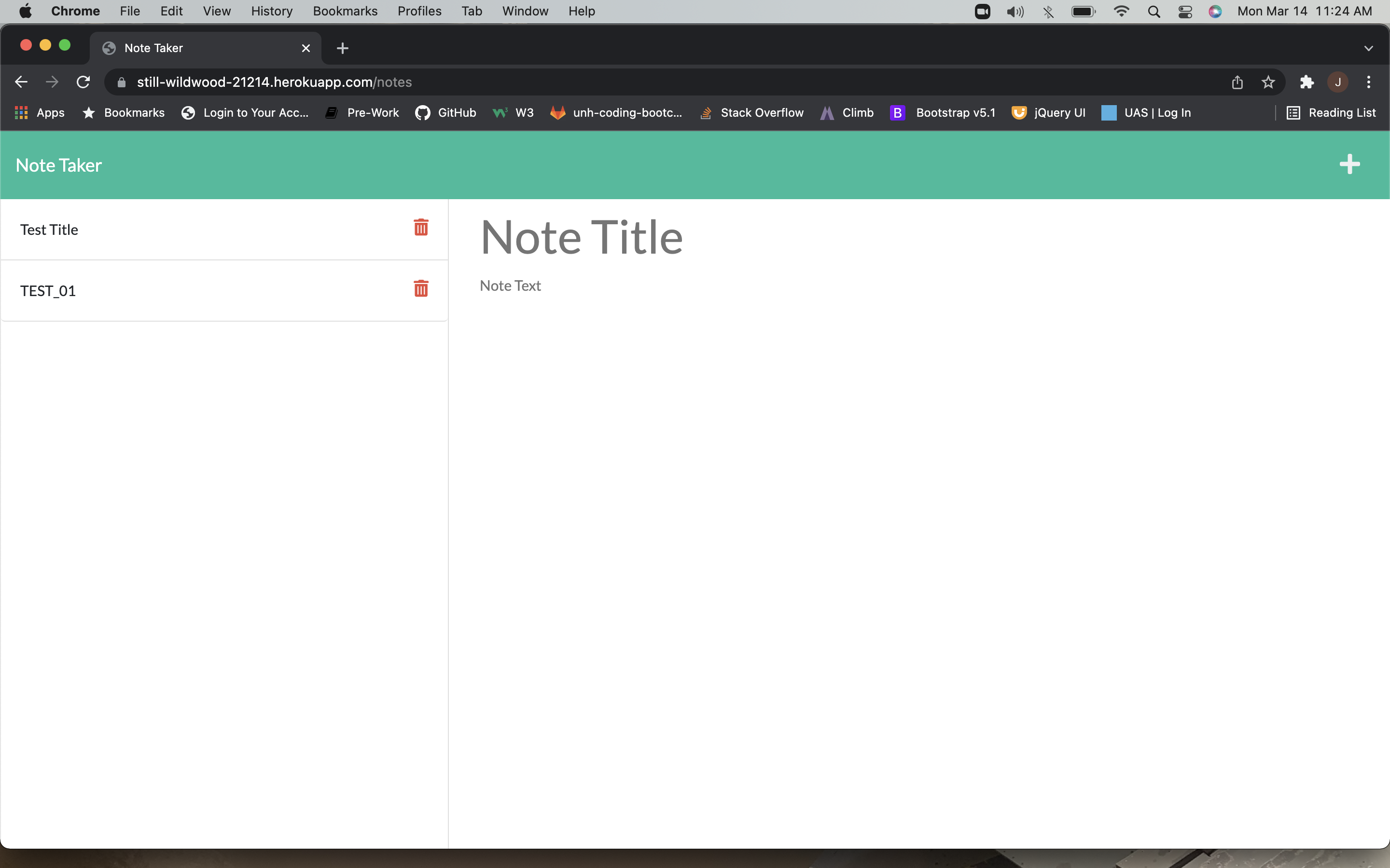 GitHub - aguasvivasjc/Note-Taker: Using Express, retrieve data from a JSON file.