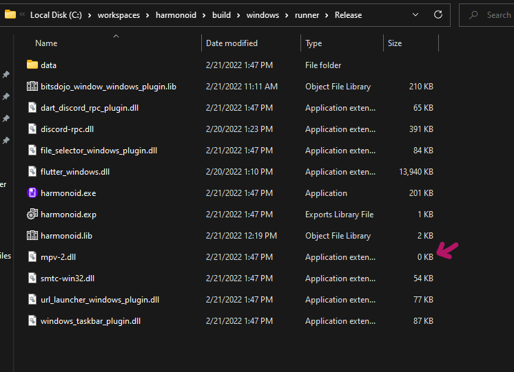 Windows build create mpv-2.dll but the file empty (0 KB) · Issue #198 · harmonoid/harmonoid · GitHub