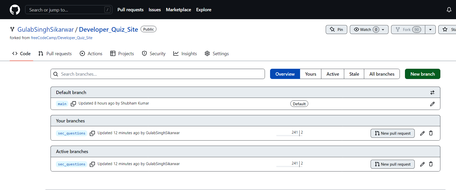 Adding Security questions to quiz site · Issue #104 · freeCodeCamp/Developer_Quiz_Site · GitHub
