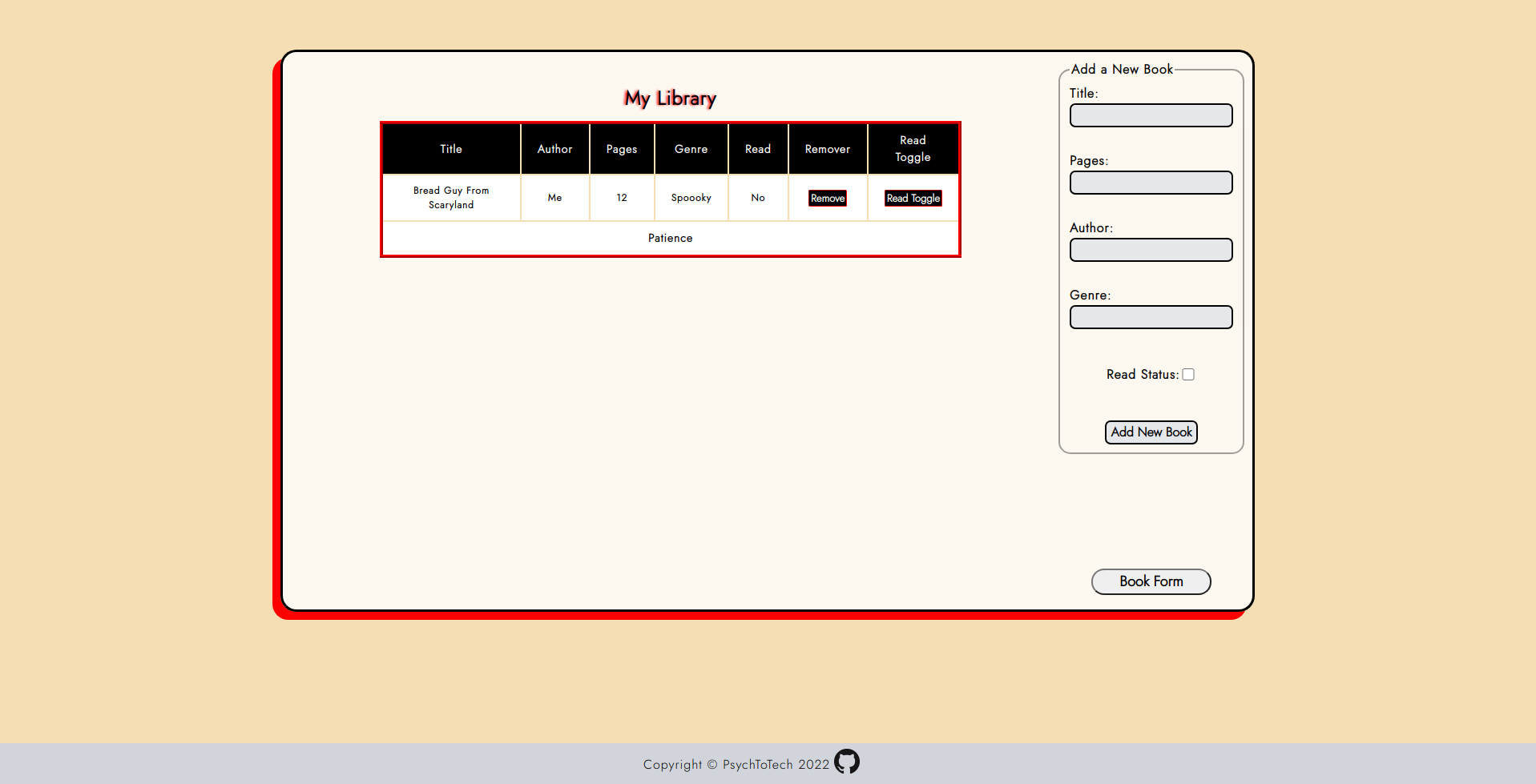 GitHub - eltonbautista/odin-library: This is a simple library that can be used to keep track of ...