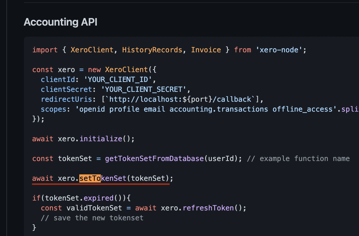 Question: Is setTokenSet async? · Issue #559 · XeroAPI/xero-node · GitHub