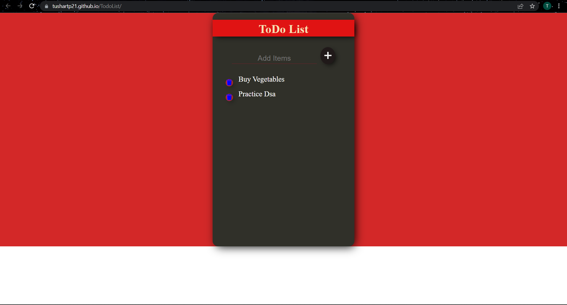 GitHub - TusharTp21/TodoList: A simple Todolist to keep in track with your daily activities