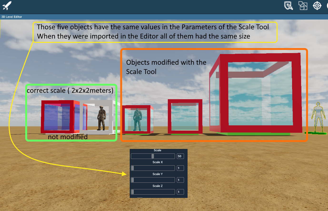 GameGuru MAX (alpha 2022-02-04 and previous versions) : Bug with the Scale Tool (Object Tools ...