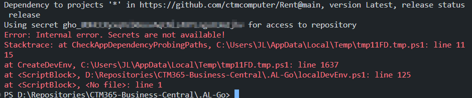 Inconsistent AuthTokenSecret Behavior in Multiple Projects: 'Secrets are not available' Error in ...