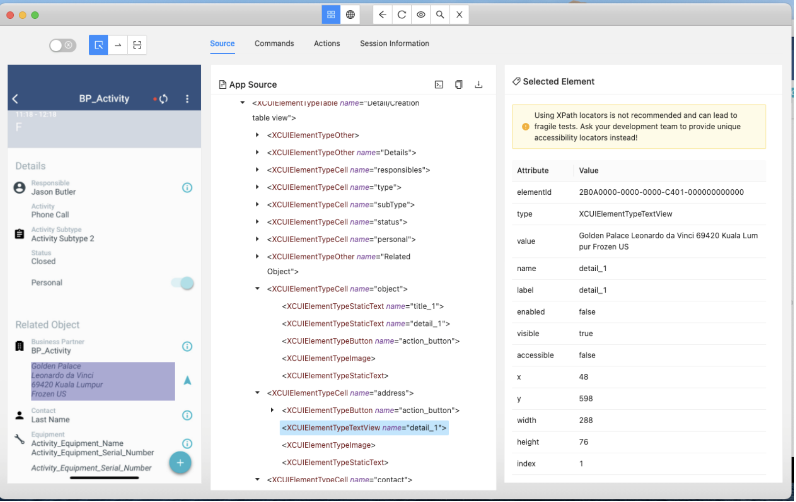 bug: [iOS] Element with locator was not found from webdriver even it is exists (only on real ...