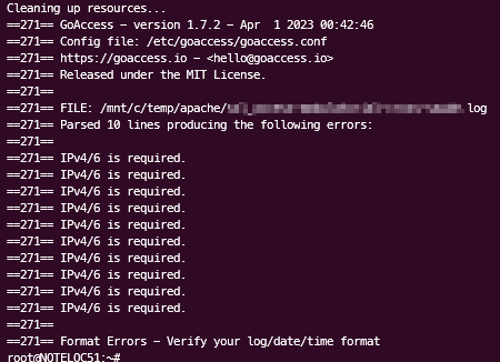 Can't get goaccess to load custom Apache log format, getting 'IPv4/6 is required.' · Issue #2519 ...