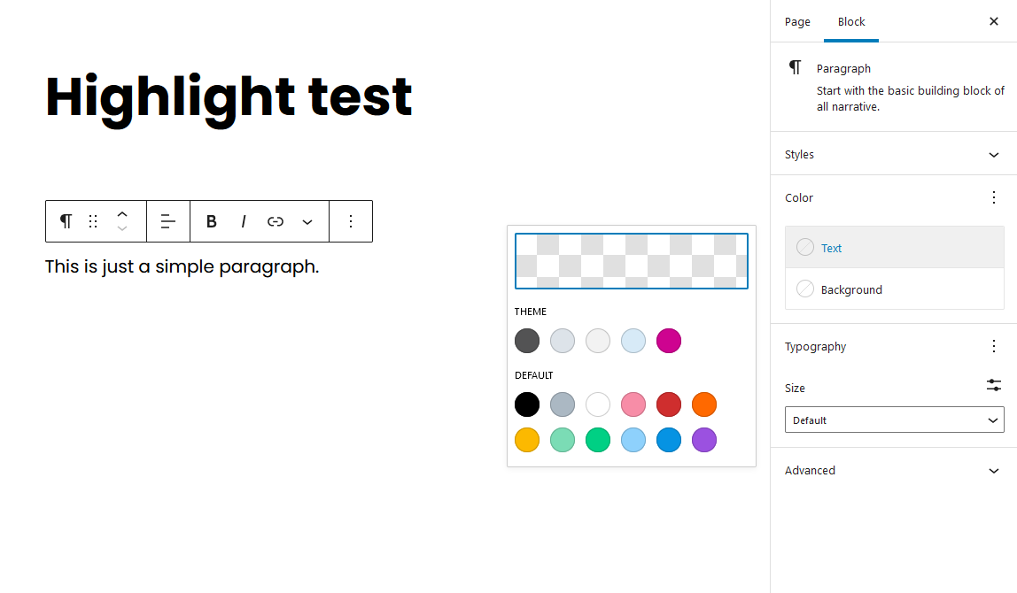 Default/core colors missing from 'Highlight' palette. · Issue #40279 ...