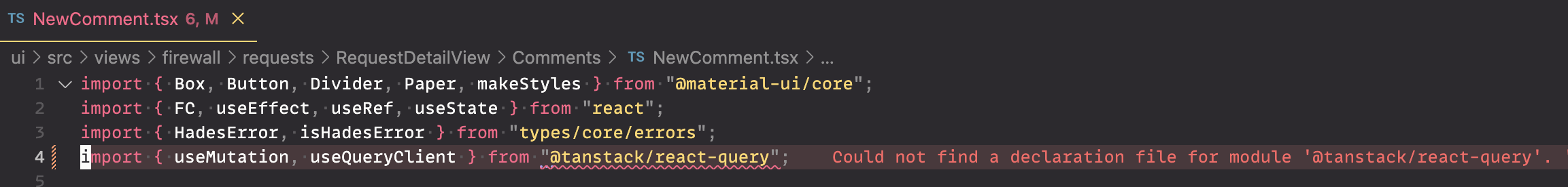 Could Not Find A Declaration File For Module `tanstackreact Query 