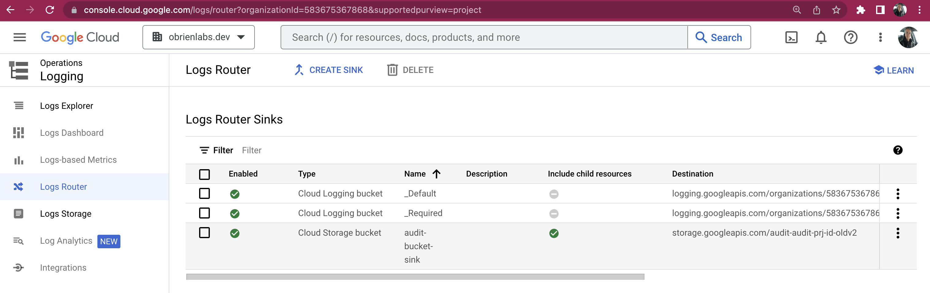 Remove duplicate organization level Log Sink logs-bucket-sink - keep audit-bucket-sink · Issue ...