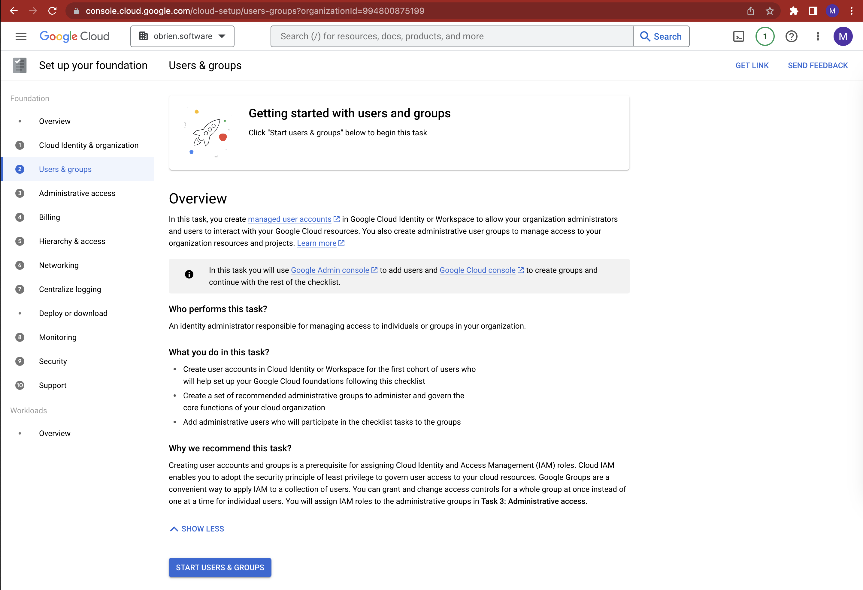 Google Cloud Enterprise Setup Checklist - Day 0 alignment with Technical Onboarding Center ...