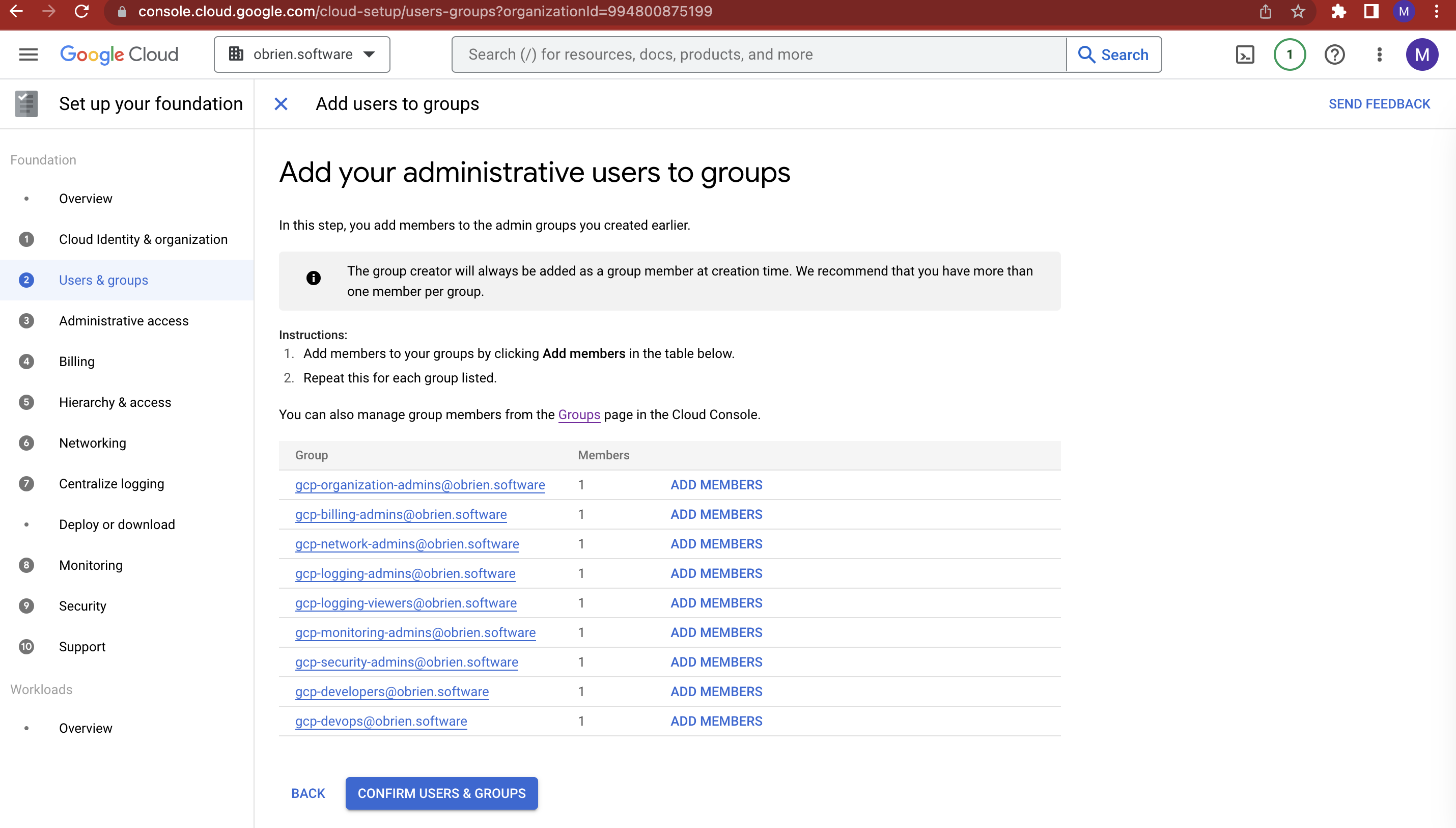 Google Cloud Enterprise Setup Checklist - Day 0 alignment with Technical Onboarding Center ...