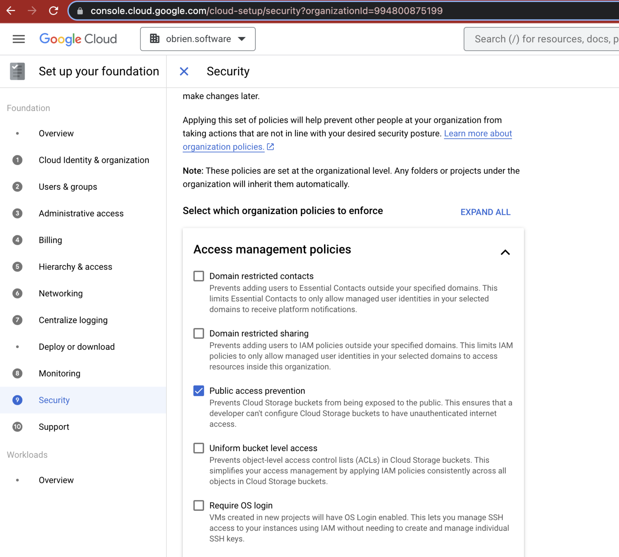 ATO prep: Correlate organization policy list with recommended list from the Technical Onboarding ...