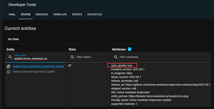 Supervisor update entity is not reporting the right status for auto_update attribute · Issue ...