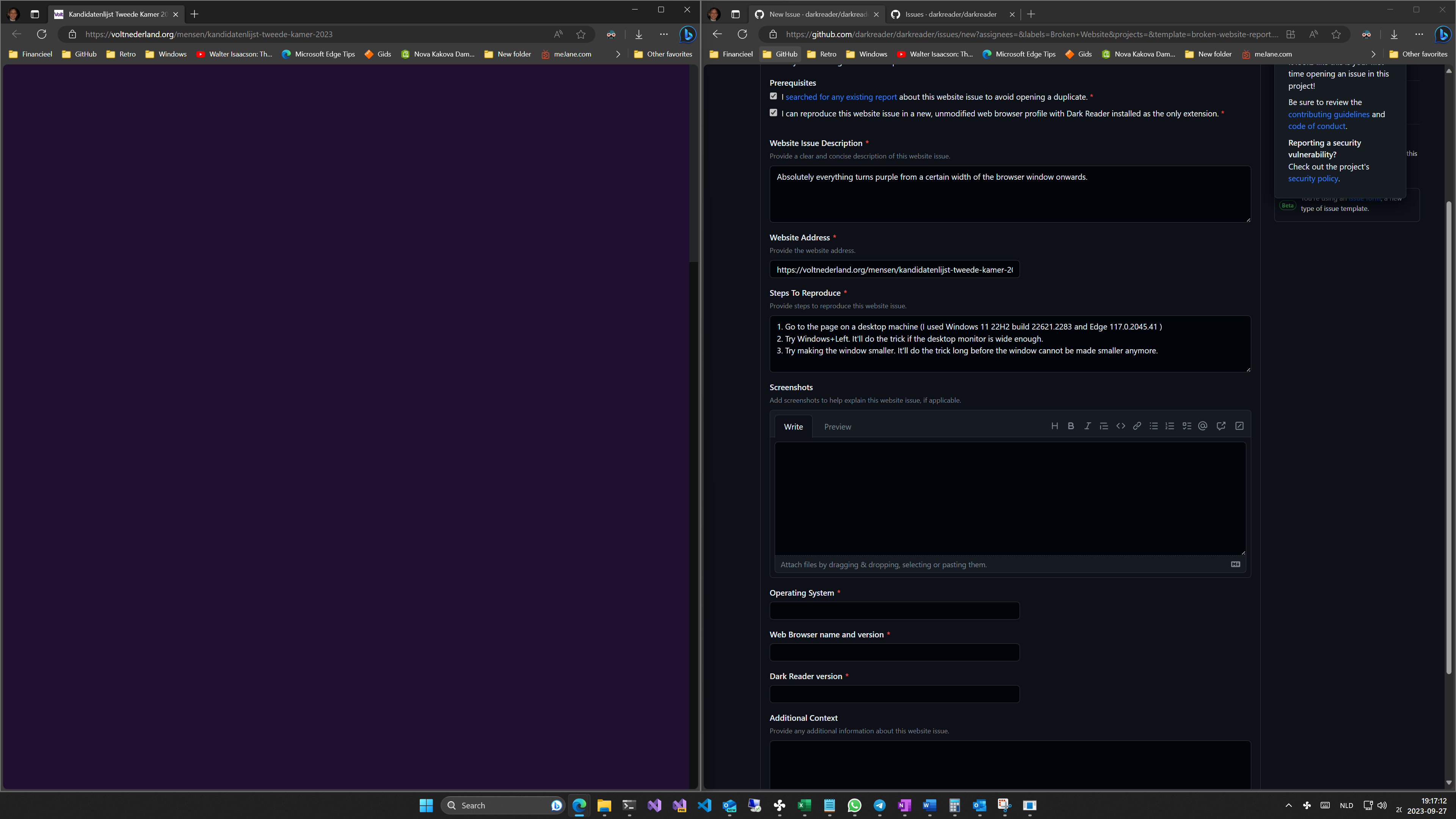 [Broken Website] Volt Kandidatenlijst Tweede Kamer 2023 · Issue #11744 · darkreader/darkreader ...