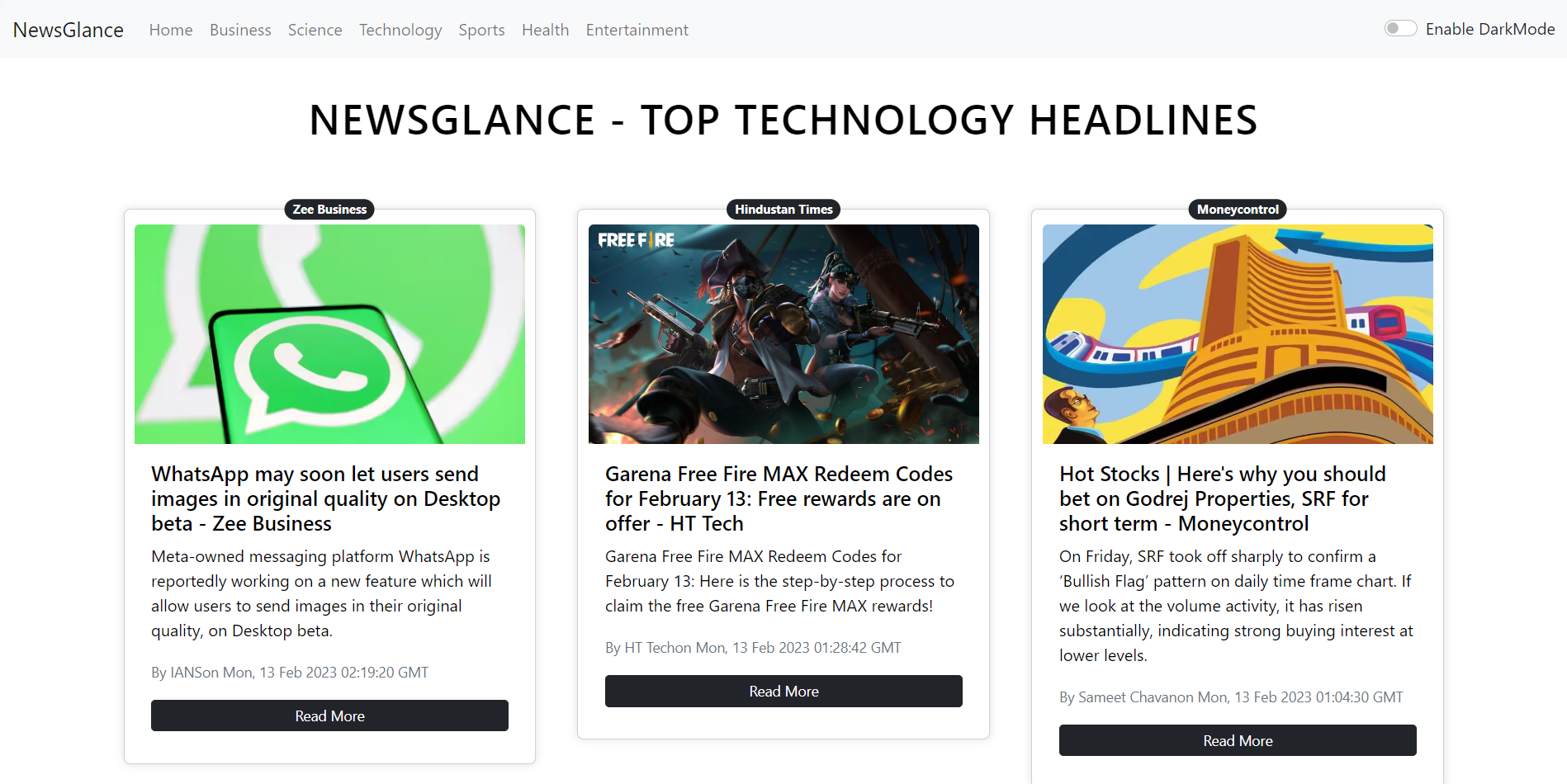 GitHub - vivek-ydv/News-Glance: A daily news app built using reactJS and newsApi.