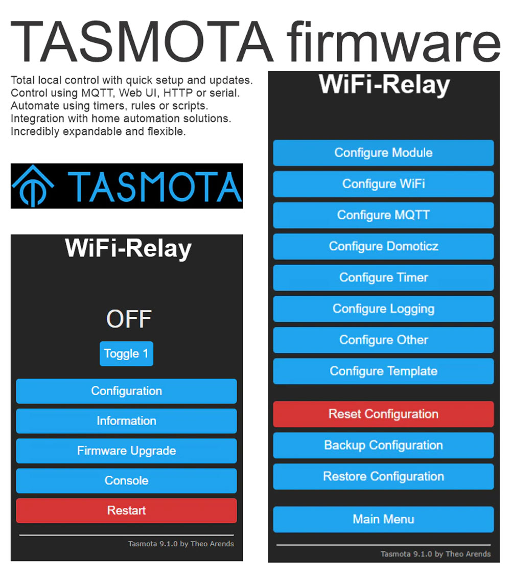 Robotdyn Relay Configuration · arendst Tasmota · Discussion #16329 · GitHub