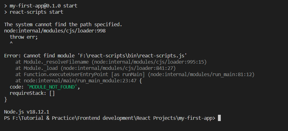 Some sort of module not found error on the terminal · Issue #12881 · facebook/create-react-app ...