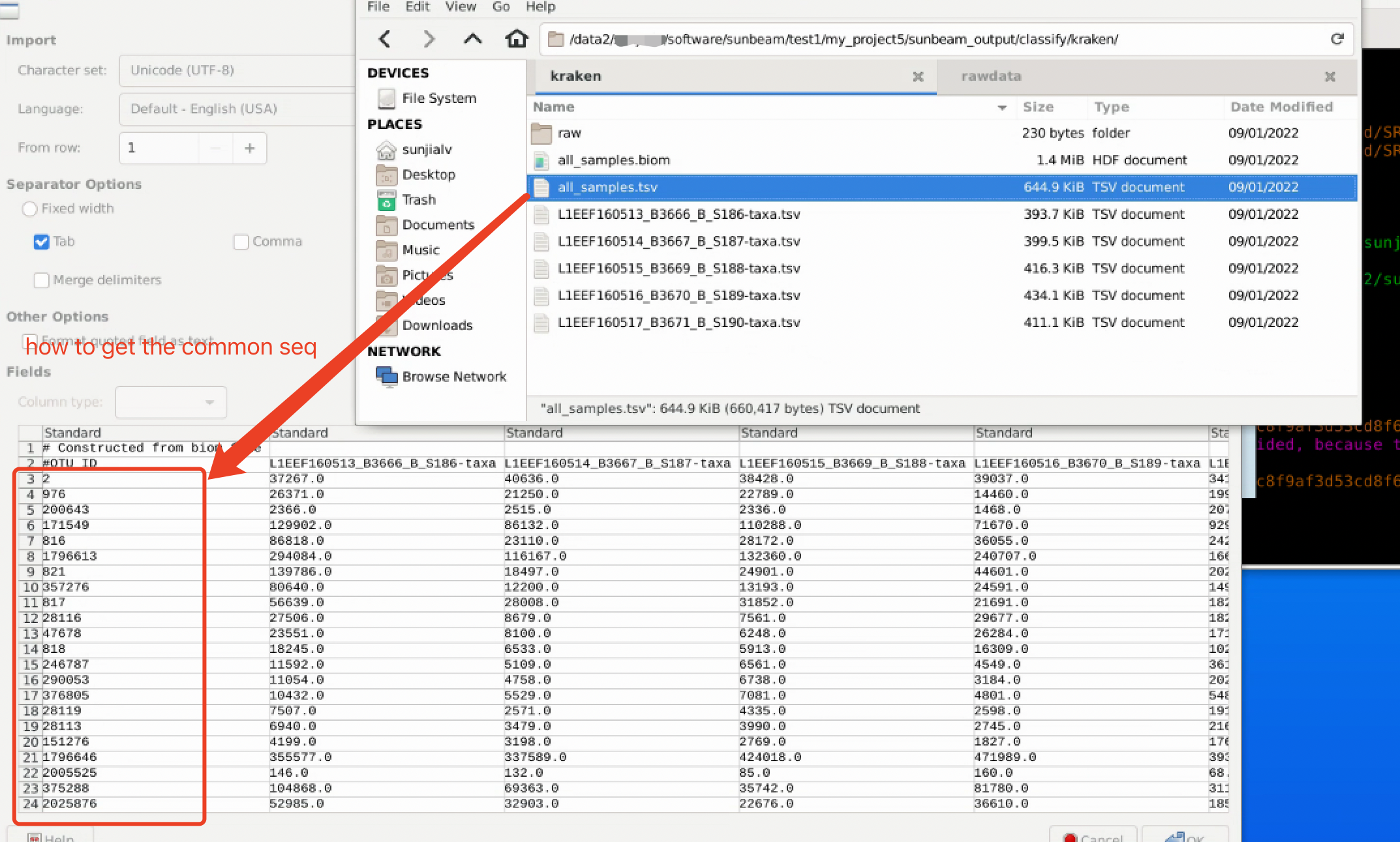how to get some common sequence from different samples for the table? · Issue #341 · sunbeam ...