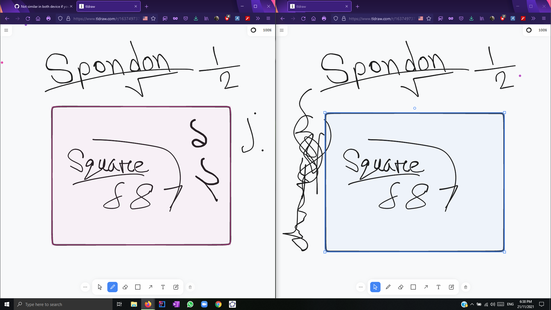 Not similar in both device if you draw really slow · Issue #375 ...