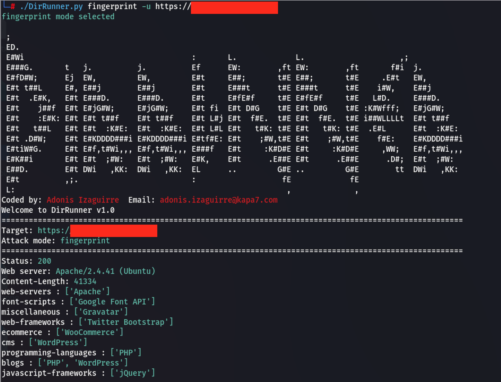 GitHub - sp34rh34d/DirRunner: Enumeration & fingerprint tool
