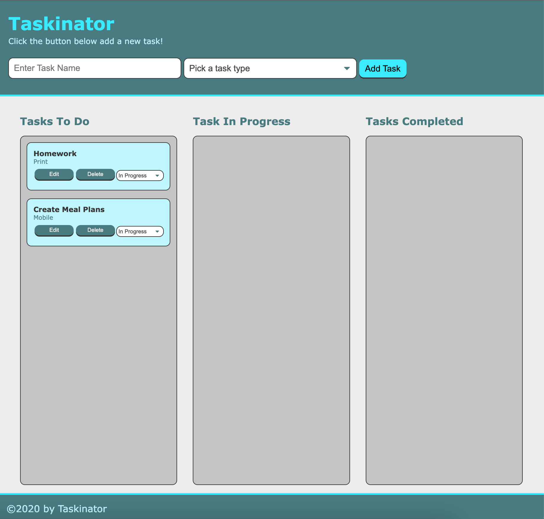GitHub - LF56/Taskinator: Leveraging existing skills of HTML, CSS, and JavaScript along with ...
