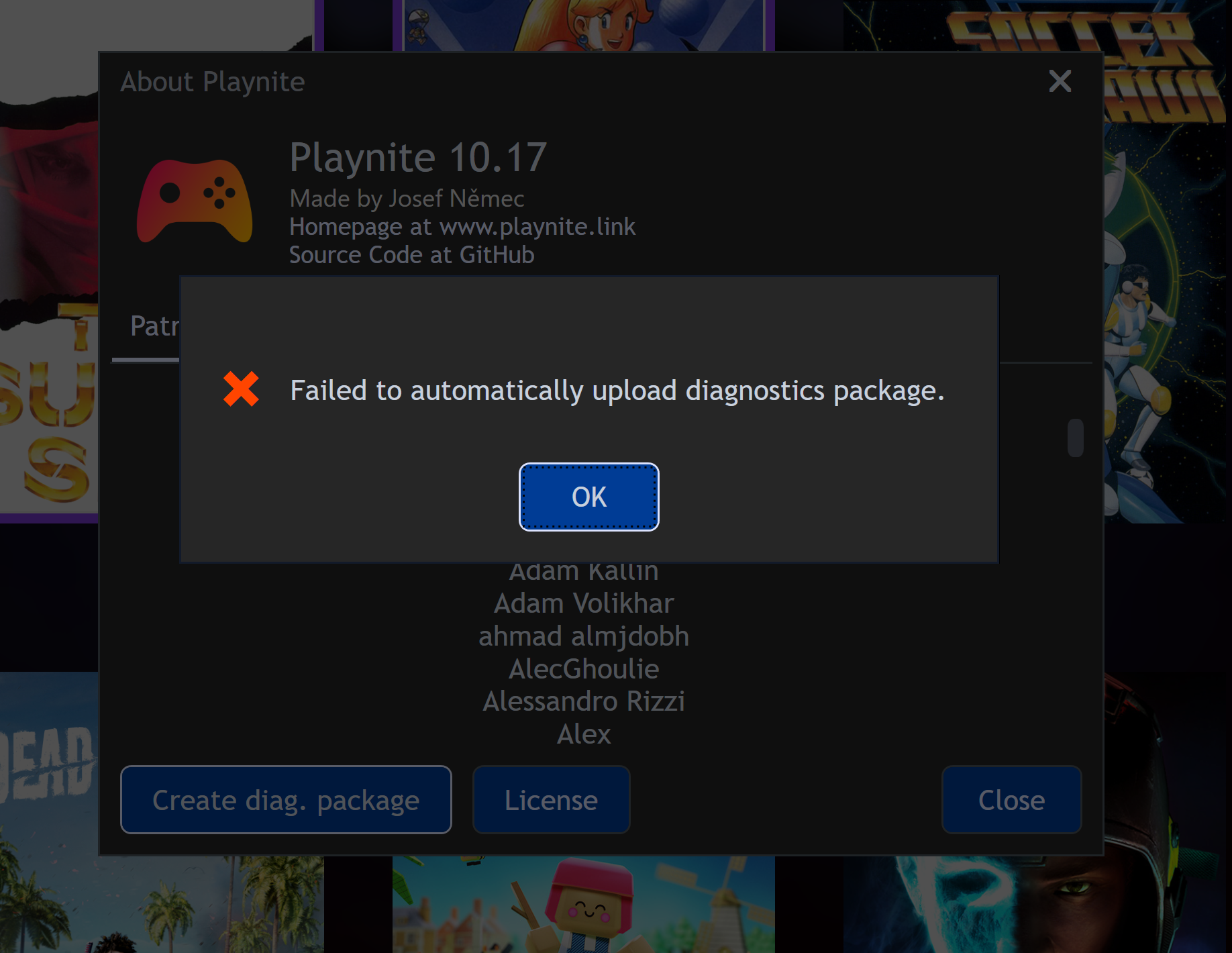 Failed to upload diagnostic package · Issue #3449 · JosefNemec/Playnite · GitHub