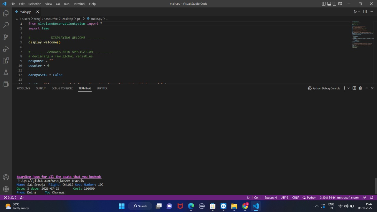 GitHub - sreeja6999/airplane-seating-reservation-python: Book Your seat in Desired Class