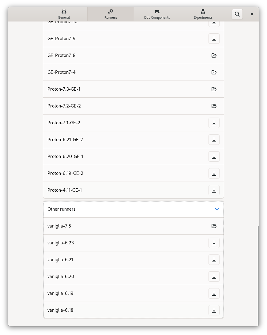 [Request]: Download Wine/Proton Versions · Issue #1251 · bottlesdevs/Bottles · GitHub