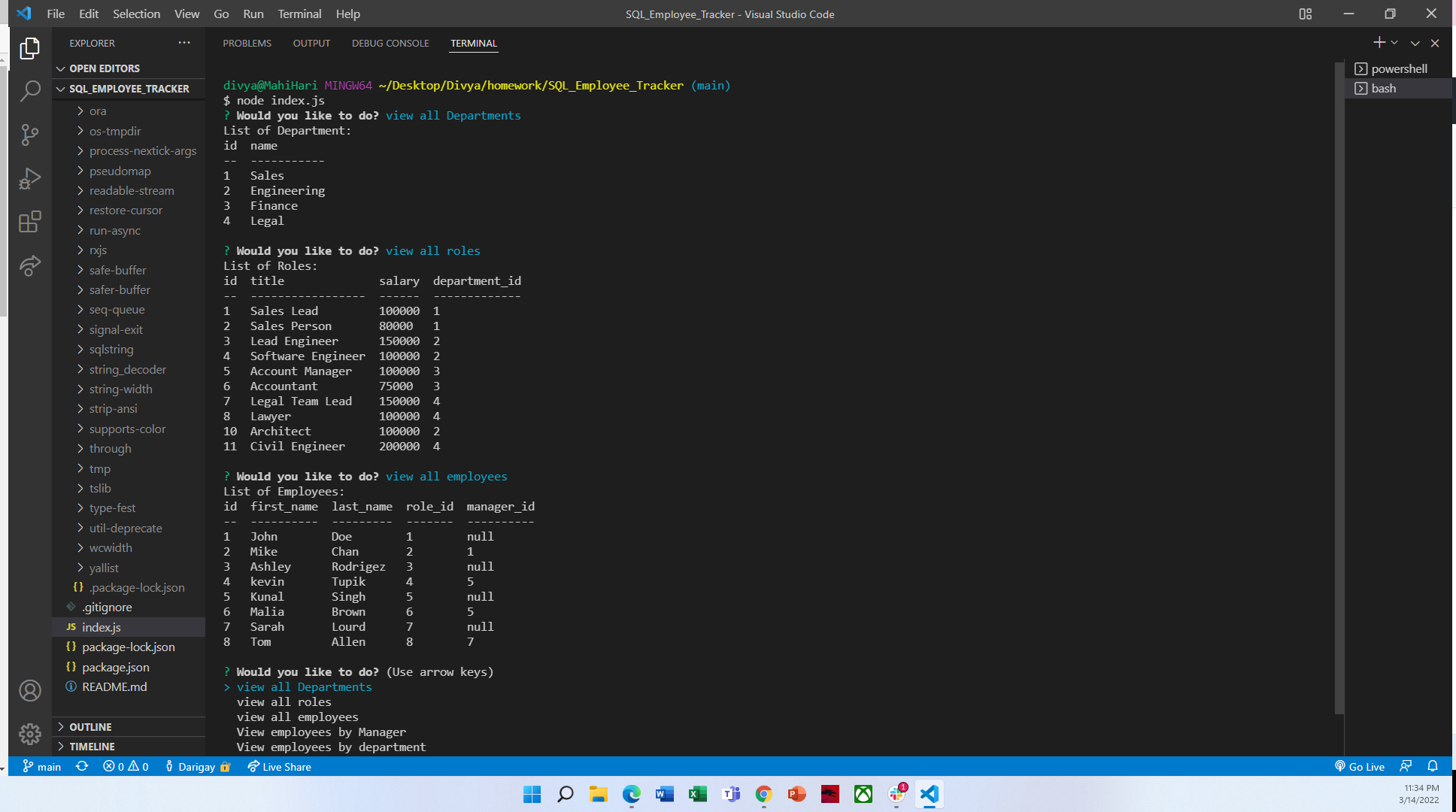 GitHub - Darigay/SQL_Employee_Tracker