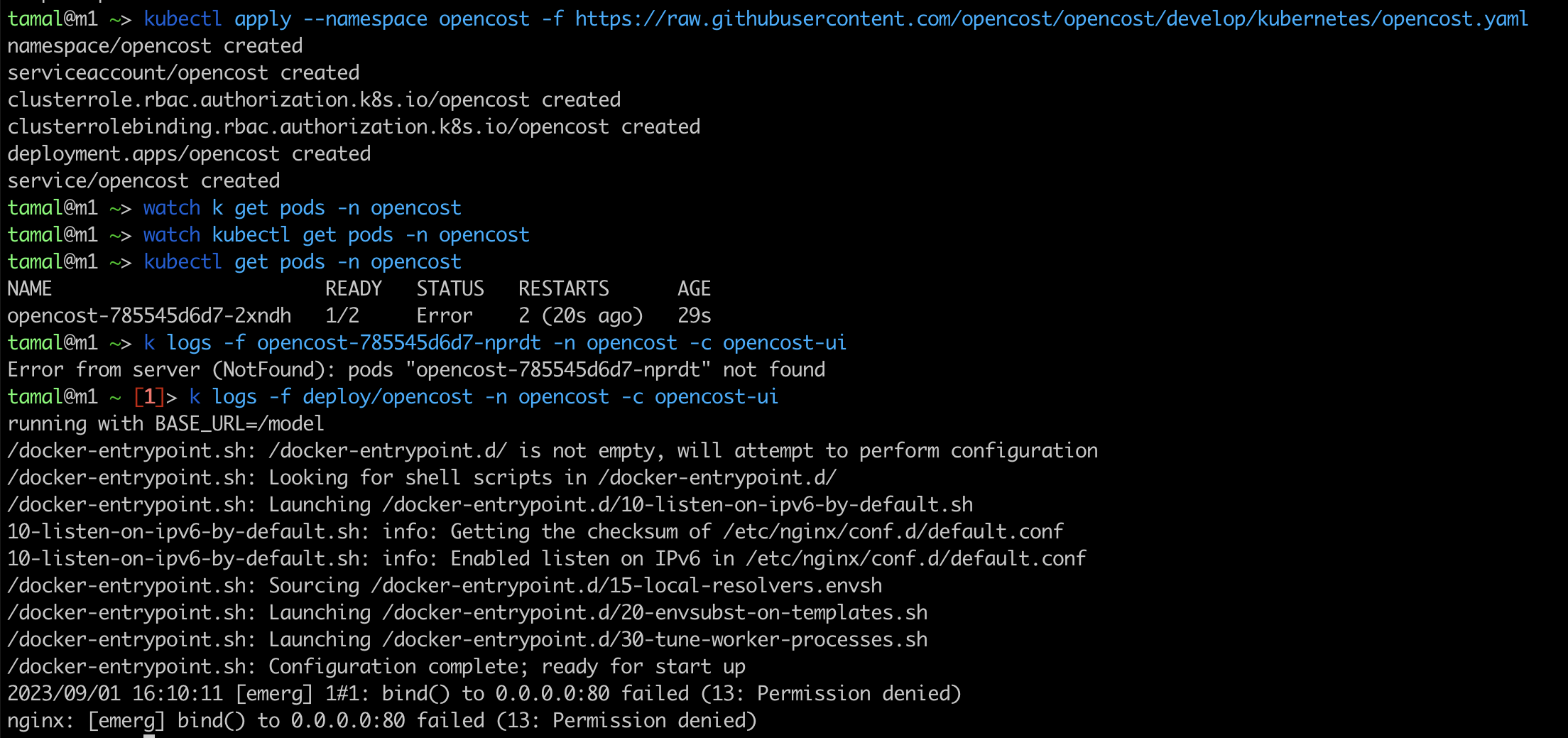 Opencost quick setup does not work · Issue #2144 · opencost/opencost · GitHub