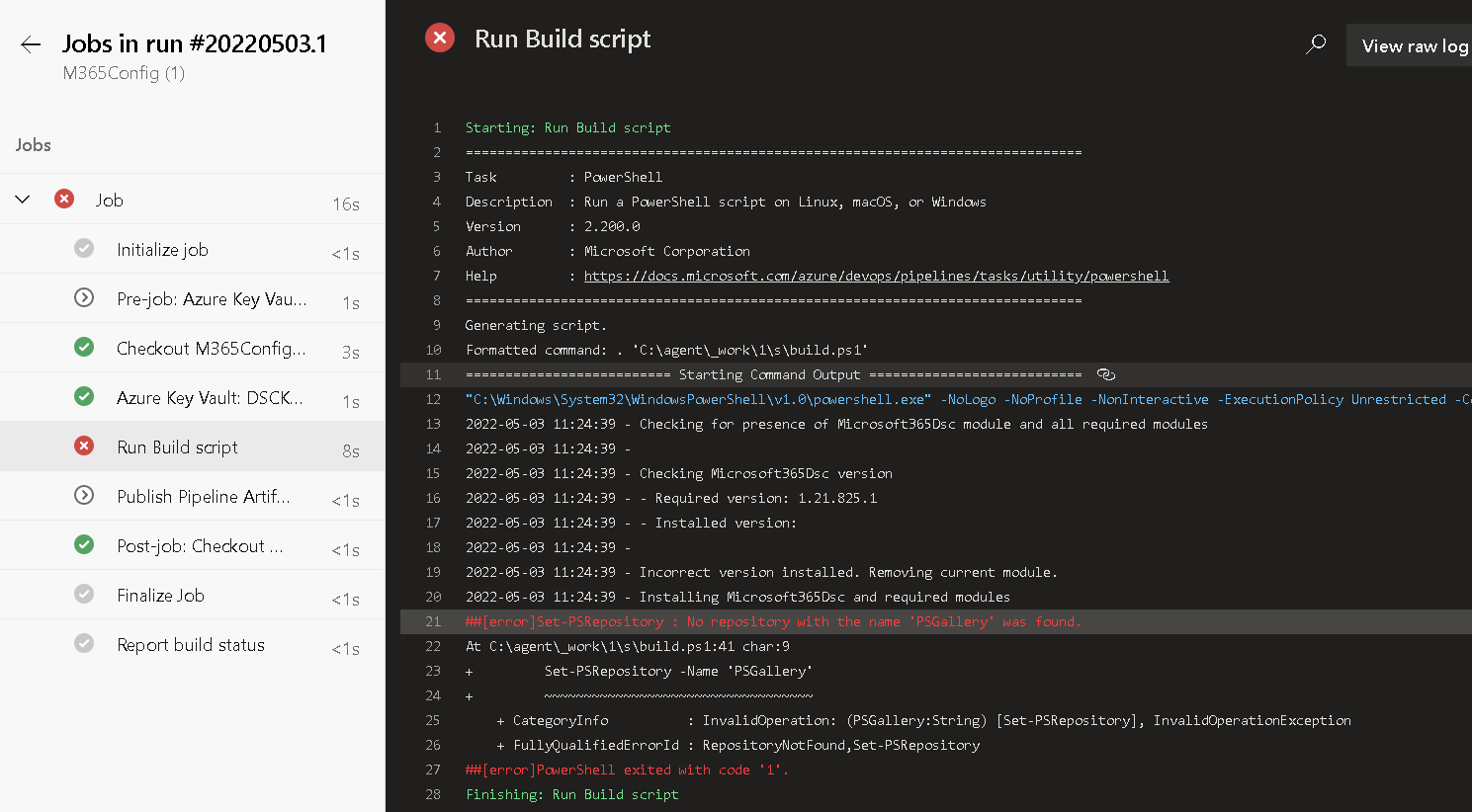 Build pipeline is failing with No repository found · Issue #644 · PowerShell/PSResourceGet · GitHub