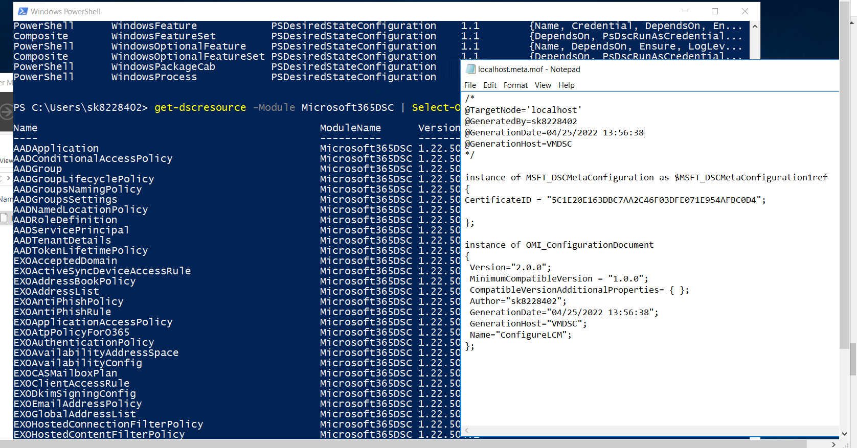 always receive error The PowerShell DSC resource MSFT_SPOAccessControlSettings from module does ...
