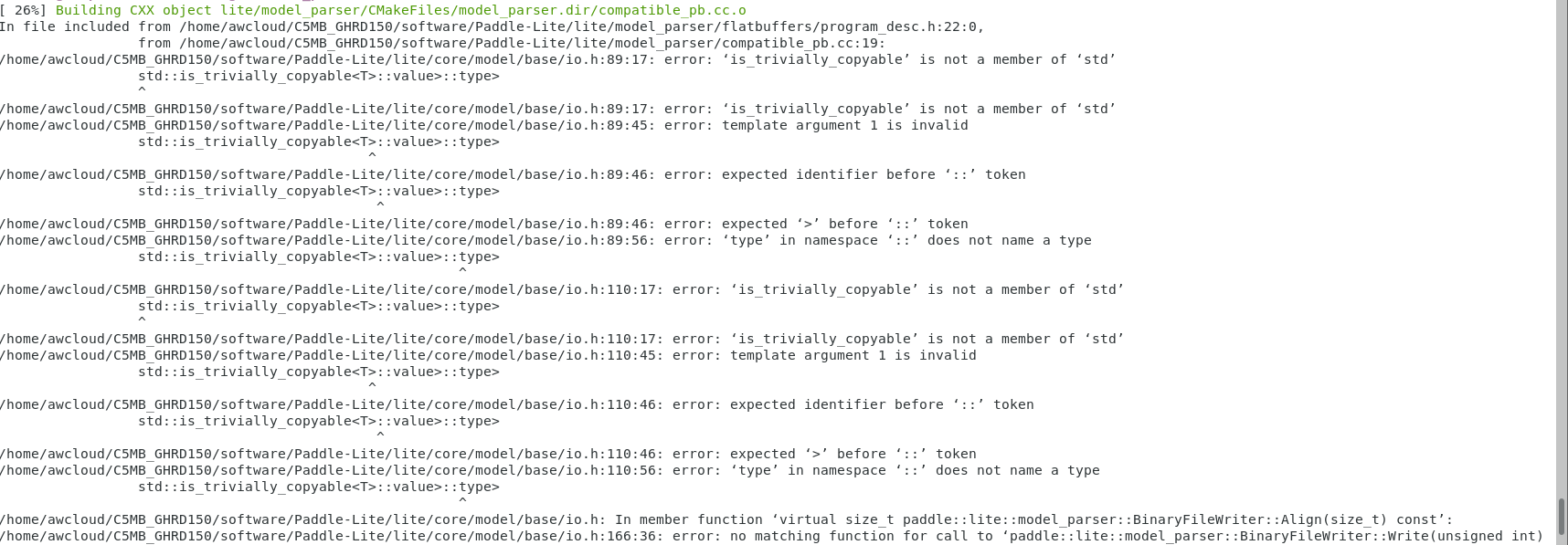 Paddle Lite编译生成inter部署库出错 · Issue 8626 · Paddlepaddlepaddle Lite · Github 