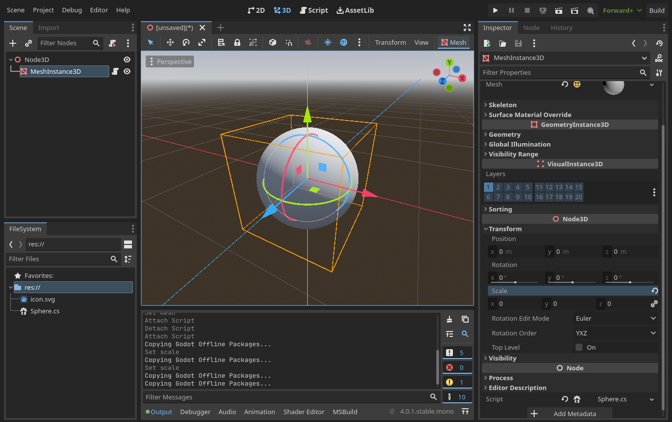 C# - Exporting a variable called 'scale' locks the scale of the Node3D to (0, 0, 0) · Issue ...