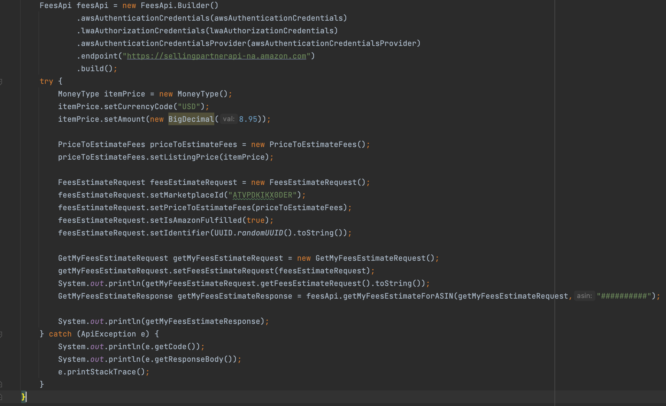 [BUG] [SP-API] [Issue] getMyFeesEstimateForASIN isn't passing the [ListingPrice.Amount] · Issue ...