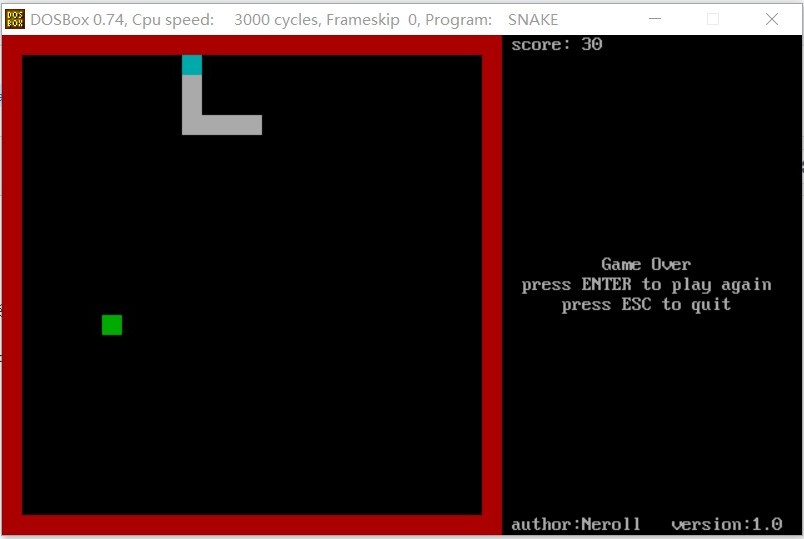 GitHub - neroll-2021/assembly-snake: a snake game made by assembly