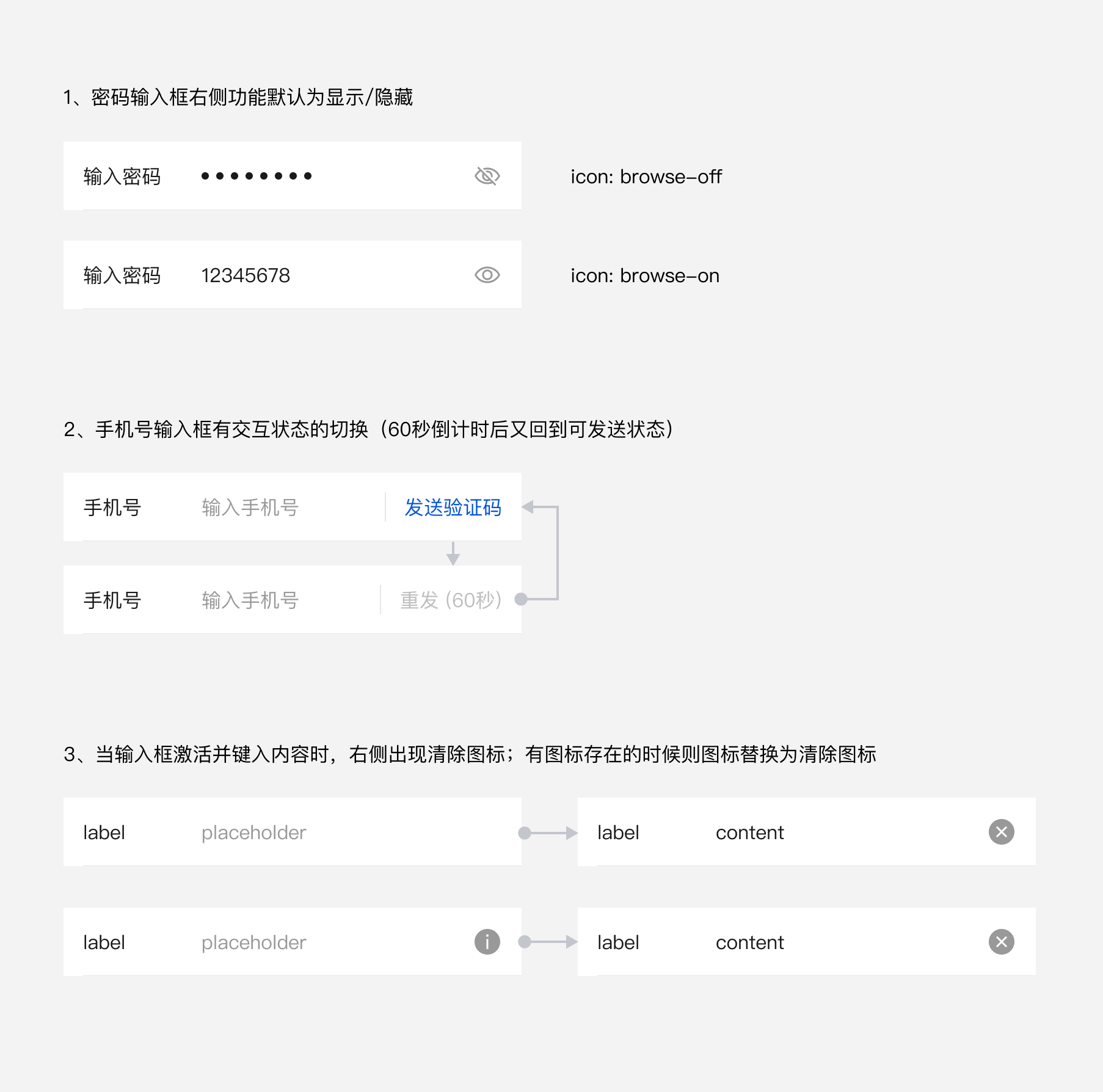 Input 设计走查 输入数据联动问题and默认样式问题and特定类型交互补充 · Issue 77 · Tdesignoteam