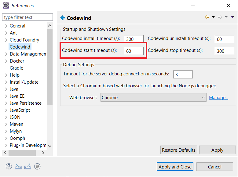 SVT:Codewind did not start in the expected time.Process did not complete and had to be ...