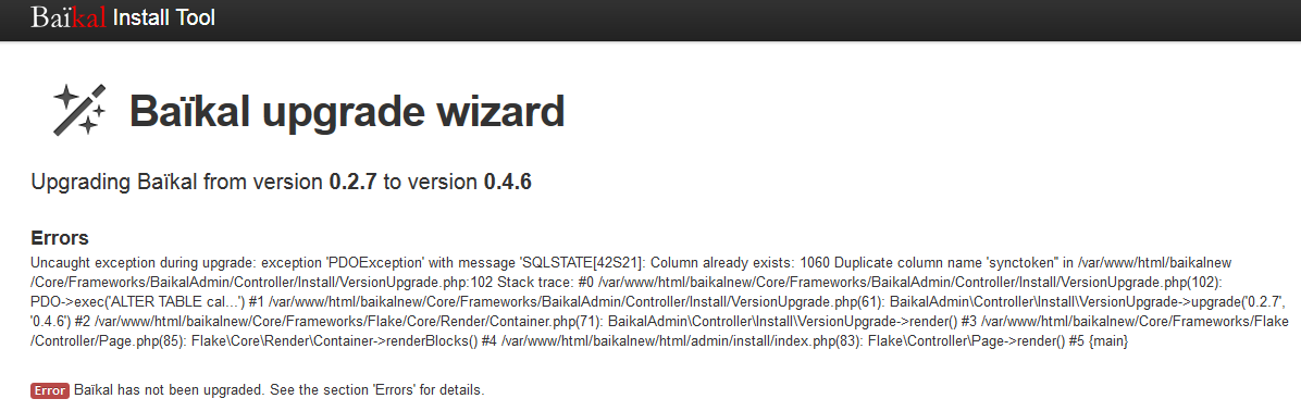 Error while Upgrading · Issue #771 · sabre-io/Baikal · GitHub