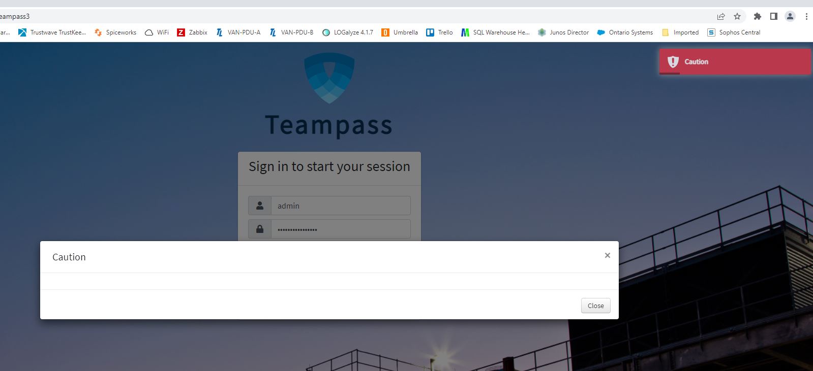 Empty "Caution" dialog appears when opening an item · Issue #2870 · nilsteampassnet/TeamPass ...