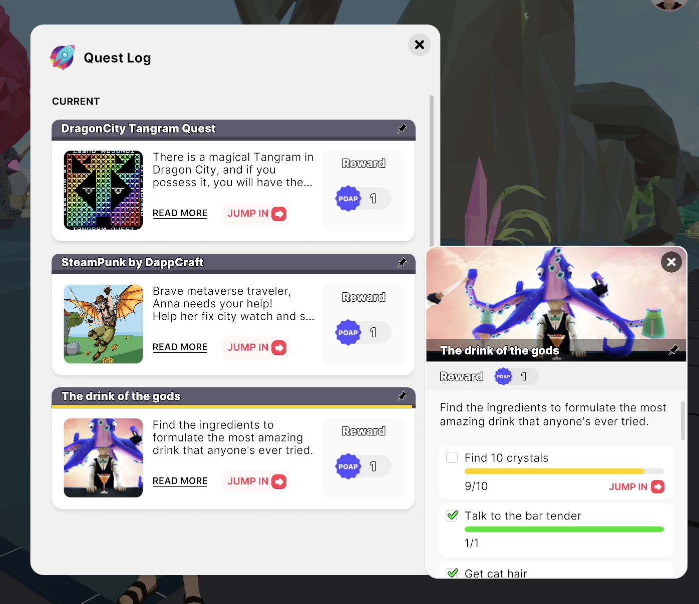 The drink of gods quest not fully completed · Issue #113 · decentraland/issues · GitHub