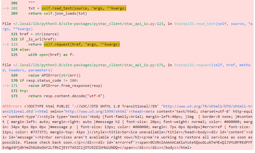 API error when trying to download various datasets from planetary computer APIs · Issue #176 ...