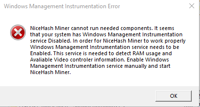 nicehash miner says that QWMI wervice is disabled but it is running · Issue #2569 · nicehash ...